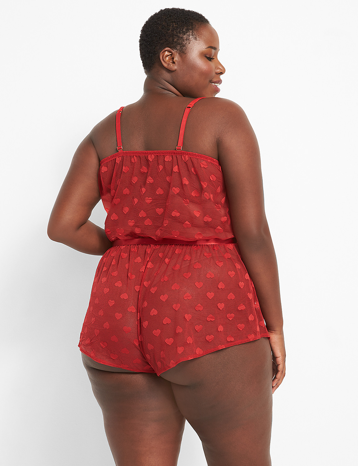 Heart Lace Cherry Romper | LaneBryant