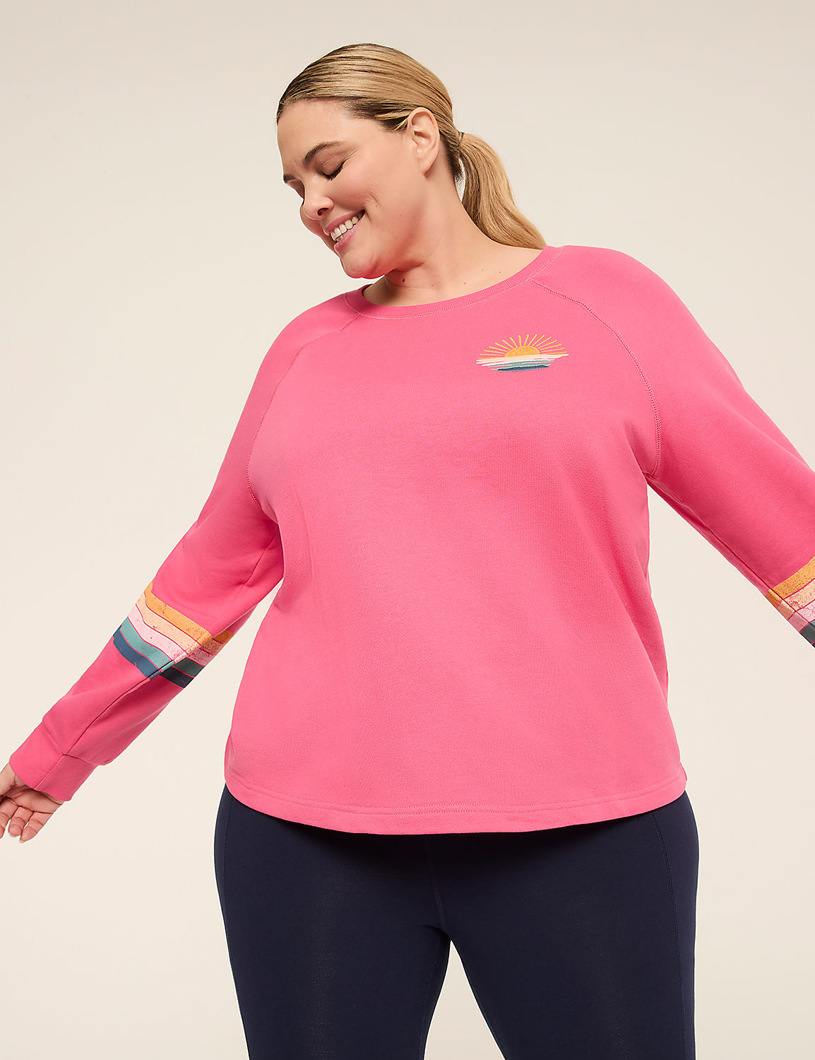 LIVI Long-Sleeve Crew-Neck Sweatshirt | LaneBryant